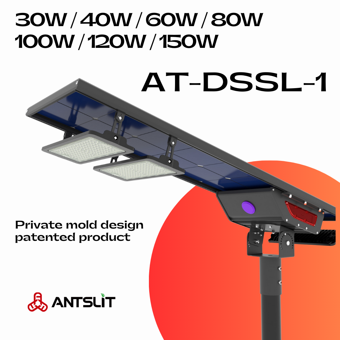 Double-side solar panel All-in-One Die-Cast Bifacial Solar Street Light ...