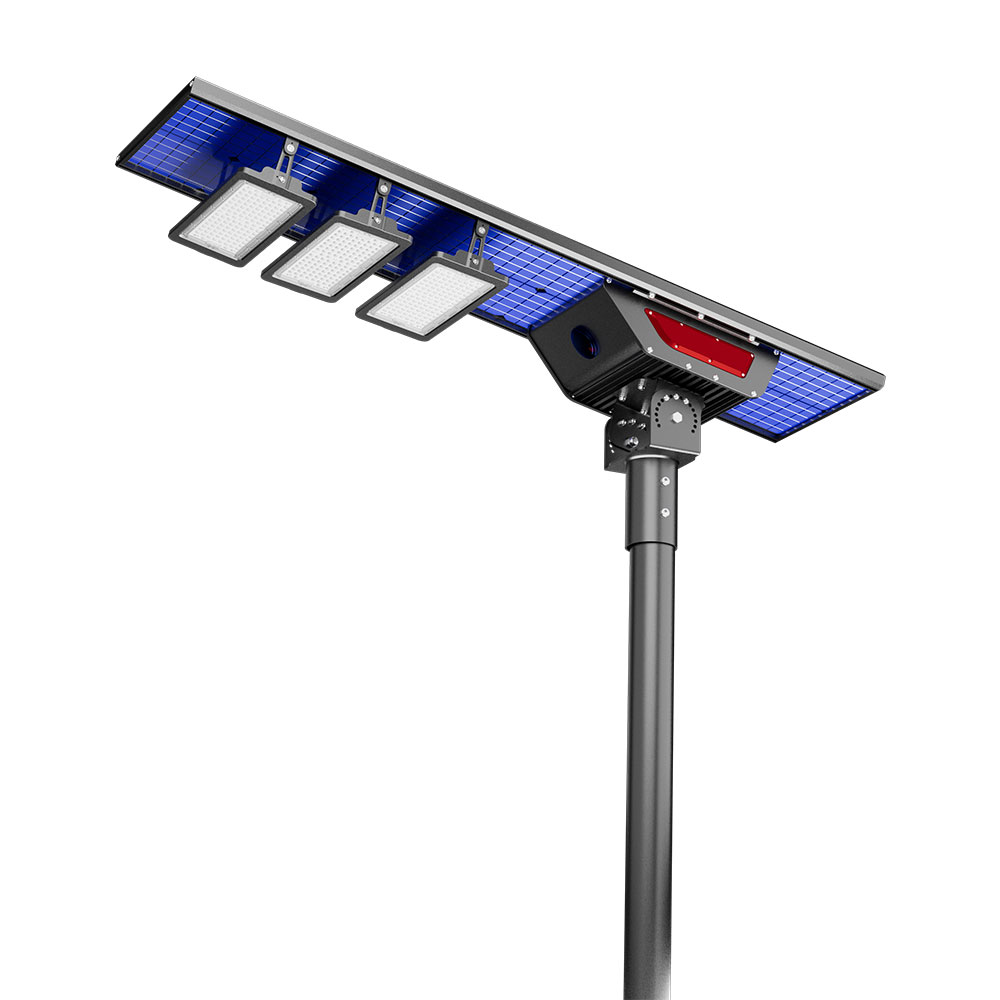 Double-side solar panel All-in-One Die-Cast Bifacial Solar Street Light ...