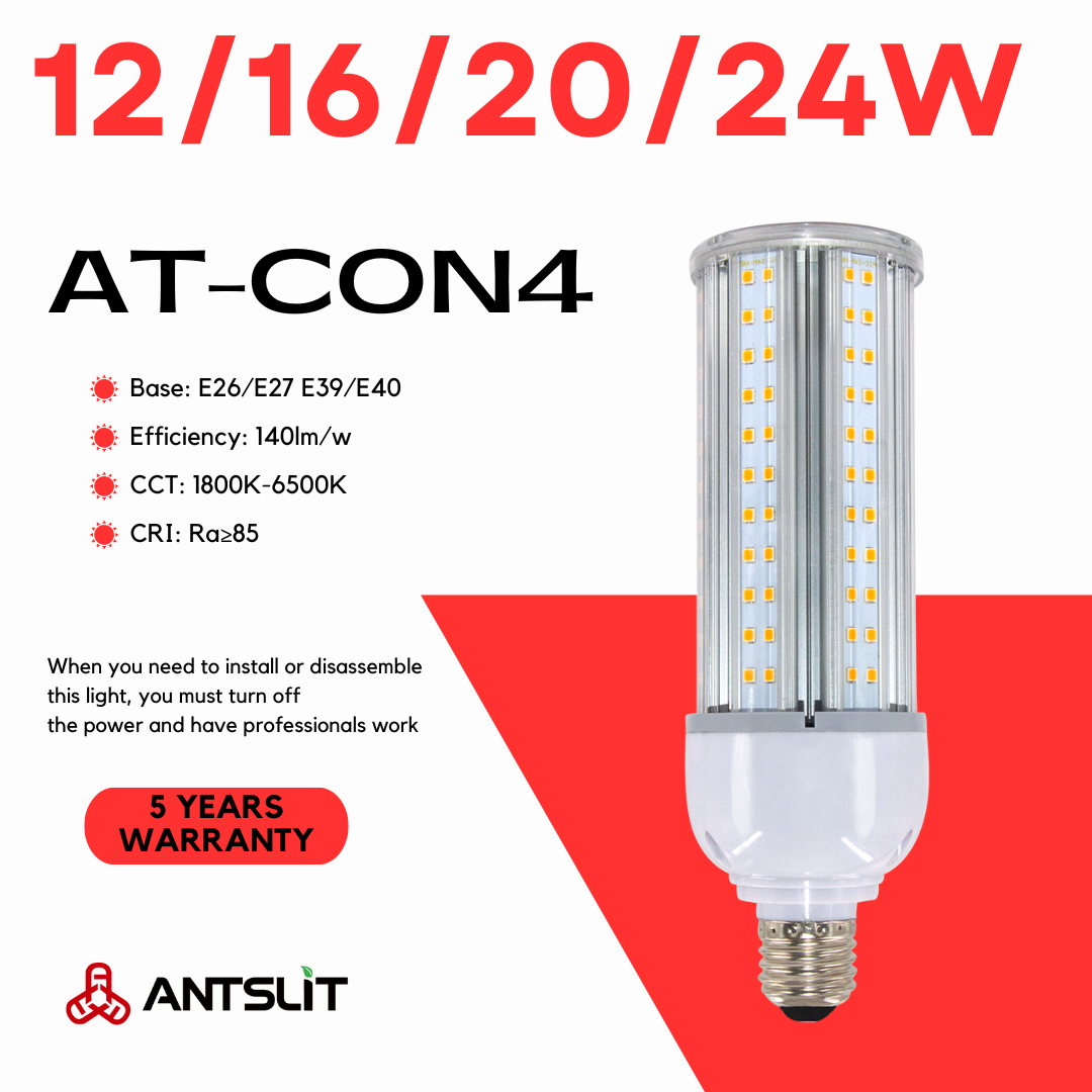 12W, 16W, 20W, 24W Energy-Saving SMD LED Corn Light Bulbs with E26/E27 and E39/E40 Bases for HID ...